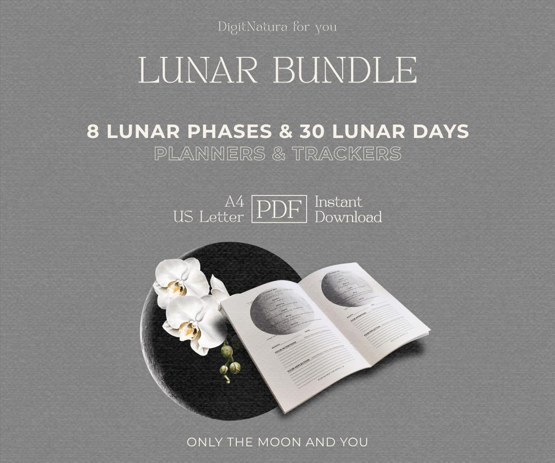 Lunar Planner Bundle: Phases, Trackers, Mandala Art (A4 + US PDF ...