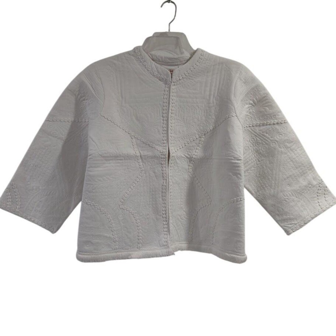 Lacey Chabert Women's Collection White Quilted Embroidered Jacket 3X - Etsy