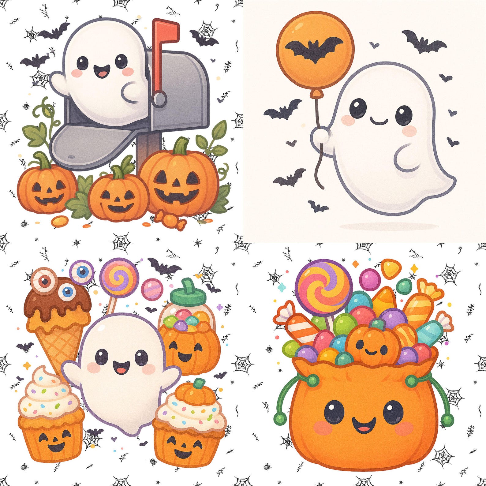 Kawaii Halloween Clip Art Bundle 41 Whimsical High-res PNG - Etsy
