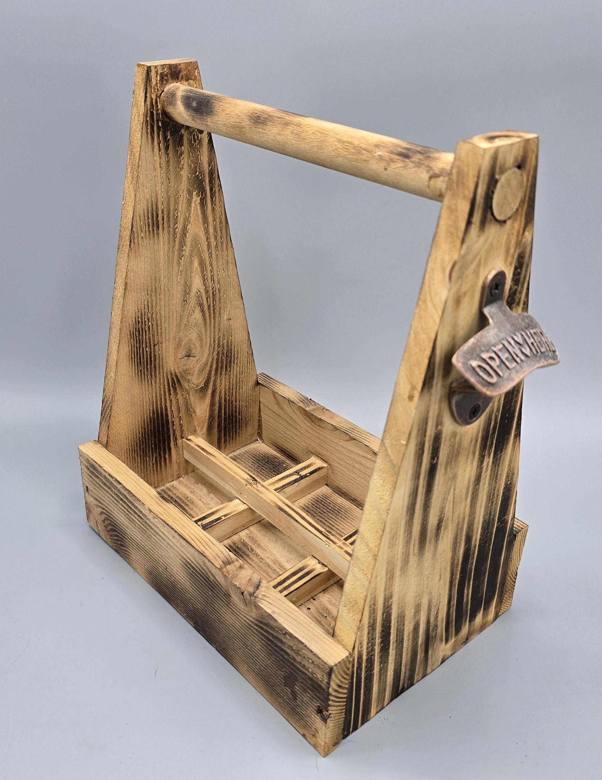 Handcrafted Wooden Six Pack Bottle Carrier With Opener - Etsy