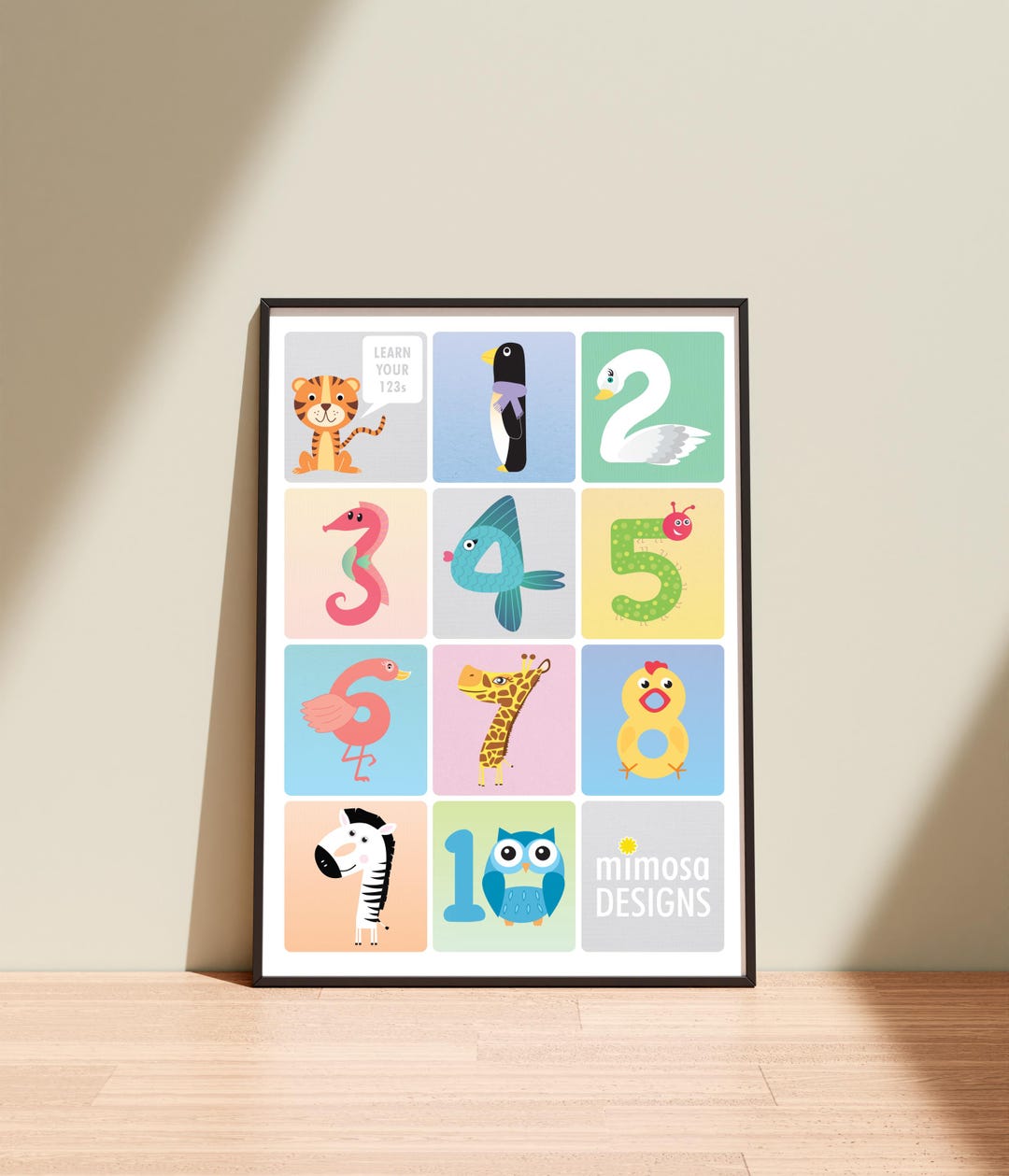 Number Print | 123 Print | 1-10 Number Print | Nursery Print | Children ...