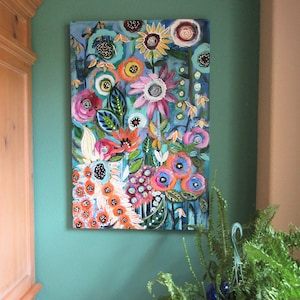 Garden Folly Original Abstract Painting 24 X 36 Art by Elaine Cory - Etsy