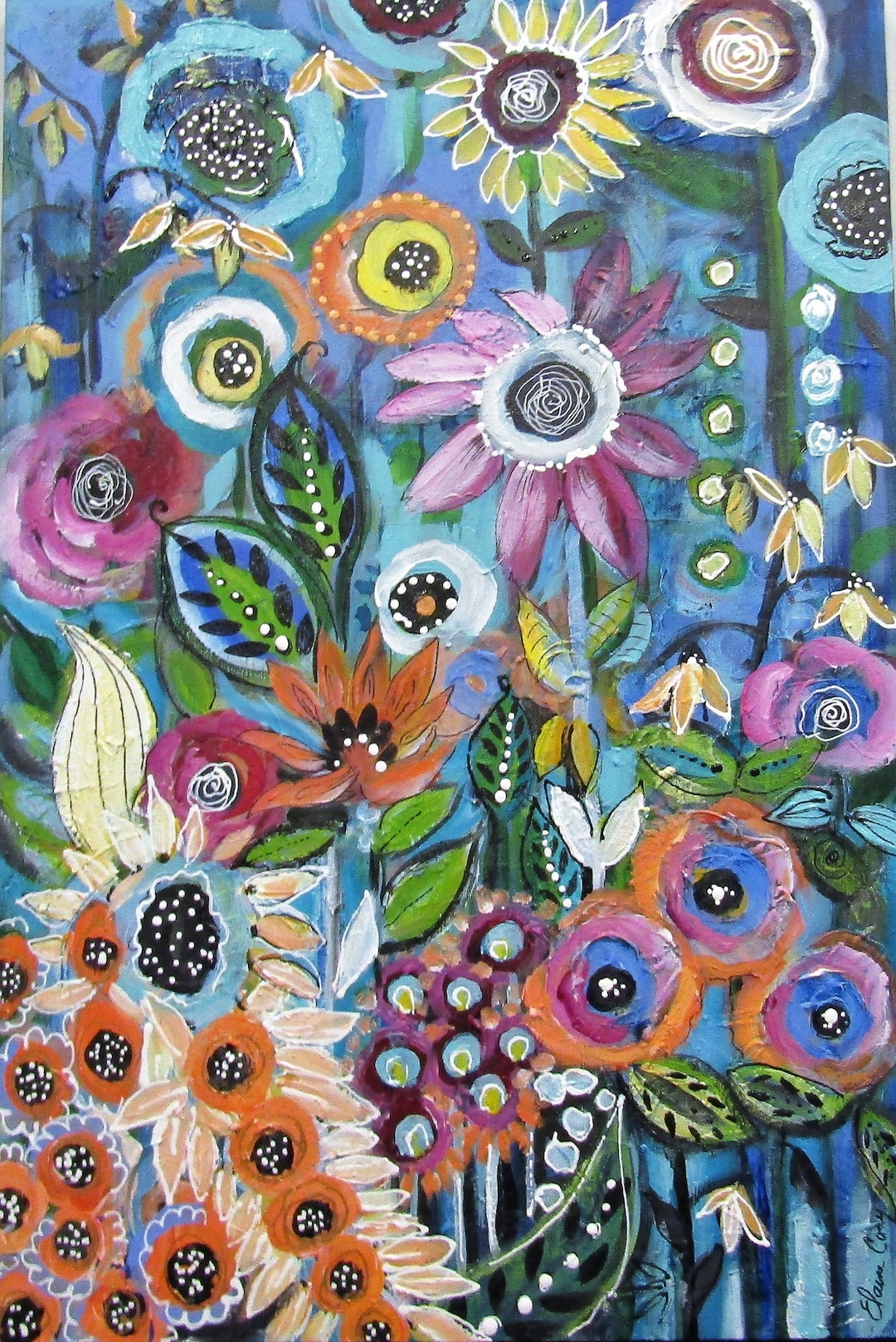 Garden Folly Original Abstract Painting 24 X 36 Art by Elaine Cory - Etsy