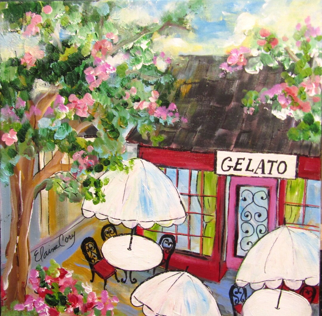 Gelato Original Painting 16 X 16 Art by Elaine Cory - Etsy