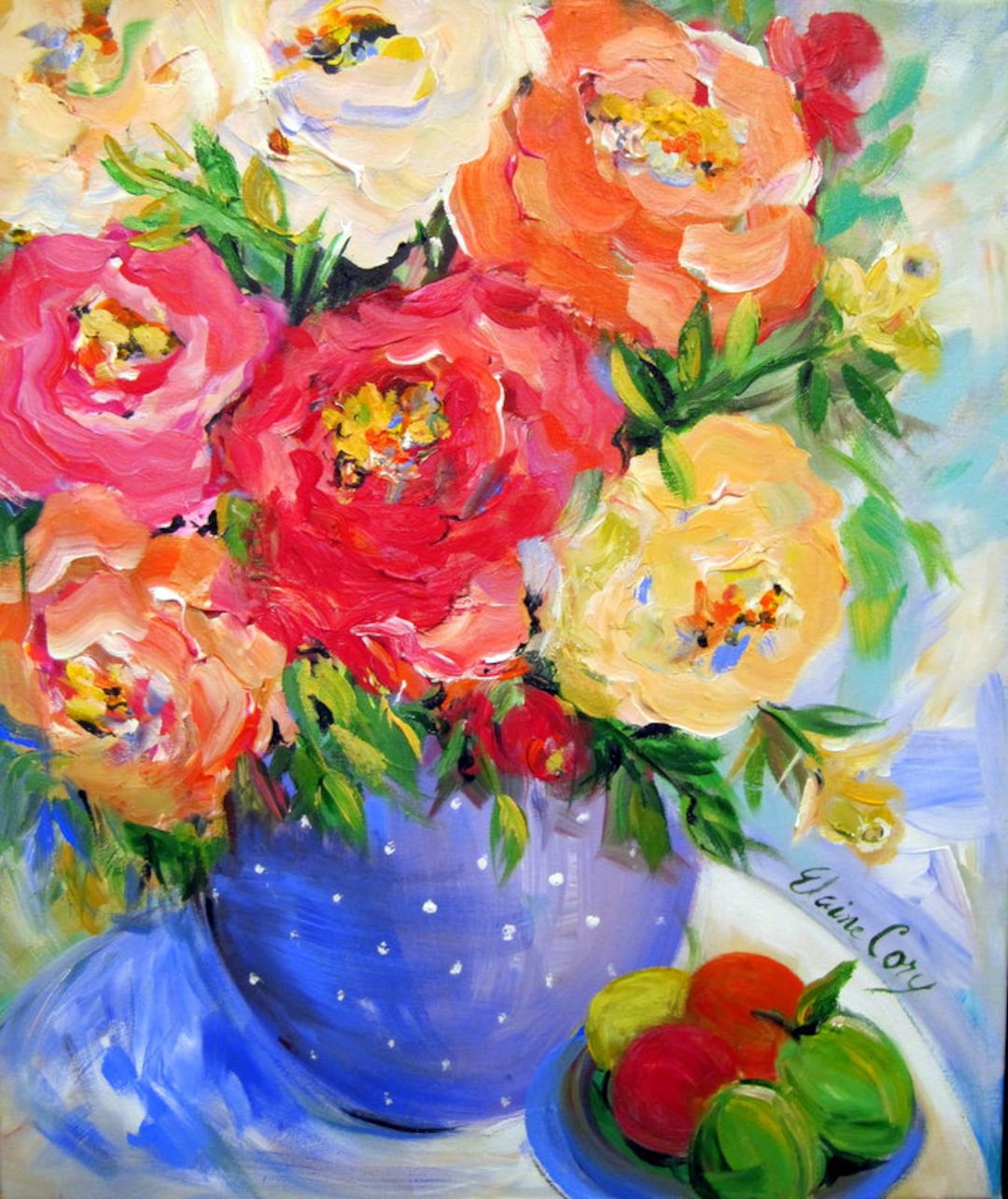 Polka Dot Acrylic Painting ORIGINAL PAINTING on Canvas 20 X 24 Fine Art ...