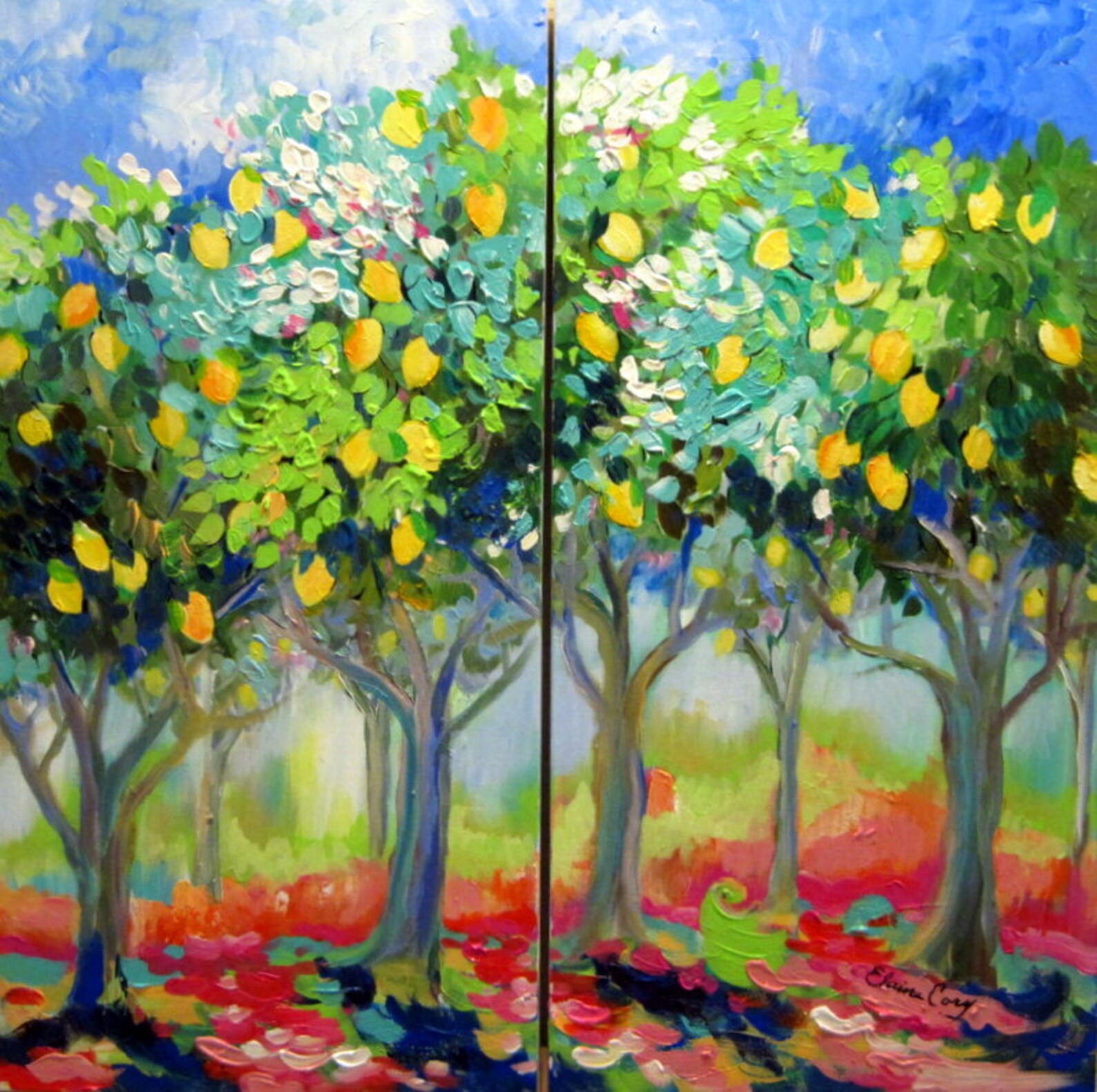 Diptych LARGE PAINTINGS Abstract Painting Original Painting on - Etsy