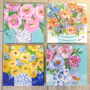 Pinkie 10 X 10 Original Painting by Elaine Cory - Etsy