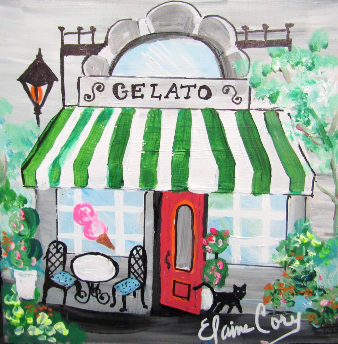 Gelato 8 X 8 Original Painting Art by Elaine Cory - Etsy