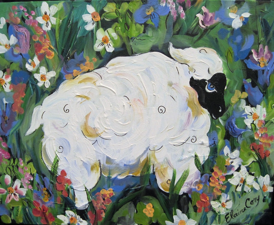 Sheep Animal Painting Acrylic Painting Original Painting 16 X 20 Fine ...