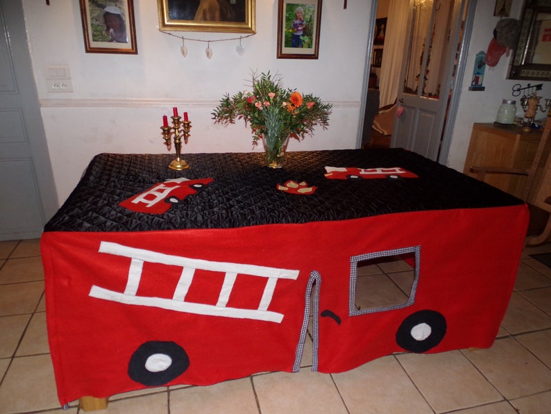 Custom Made Fire Engine /pompiers Tablecloth Playhouse - Etsy
