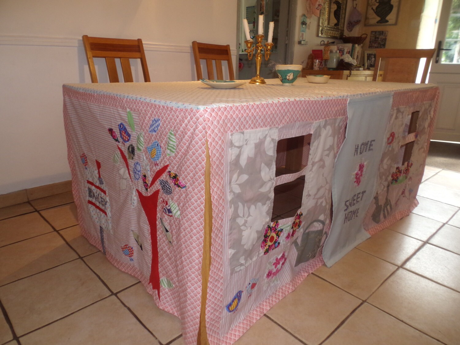 Custom Made Tablecloth Playhouse - Home Sweet Home - Etsy