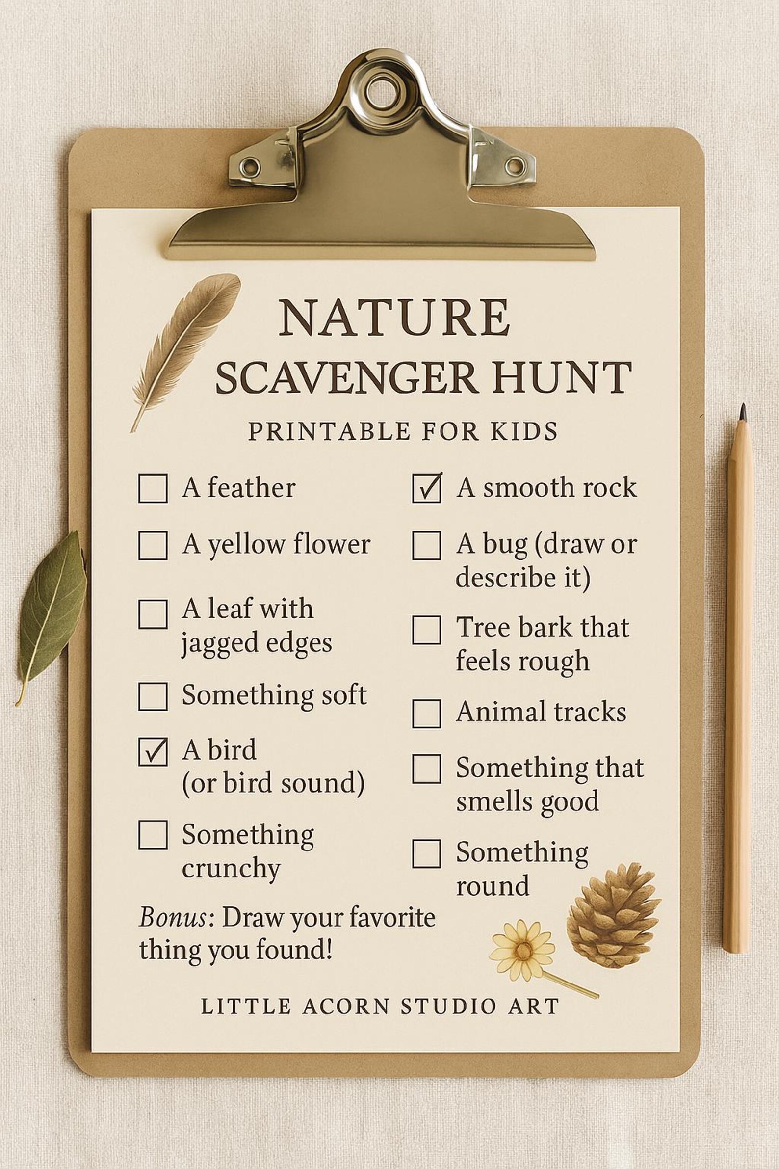 Nature Scavenger Hunt Printable for Kids – Summer Activity Sheet ...