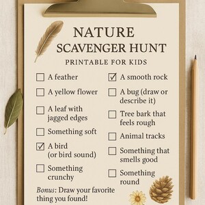 Nature Scavenger Hunt Printable for Kids – Summer Activity Sheet ...