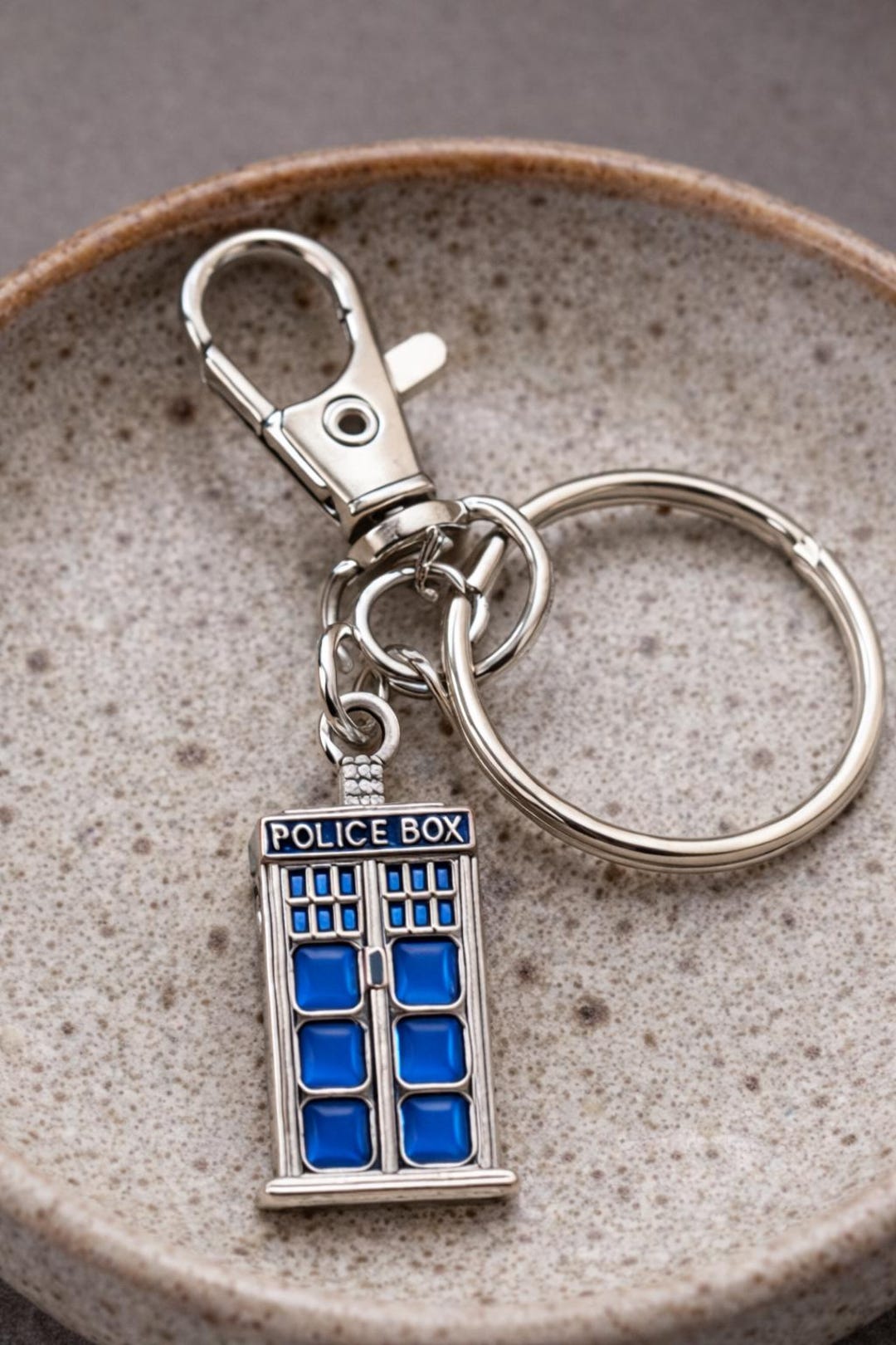Doctor Who Tardis Blue & Silver Police Box Charm Keychain With Clip - Etsy