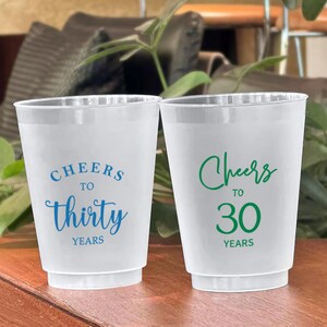 Custom Birthday Frosted Cup, Personalized Birthday Cups, 30th 40th 50th ...