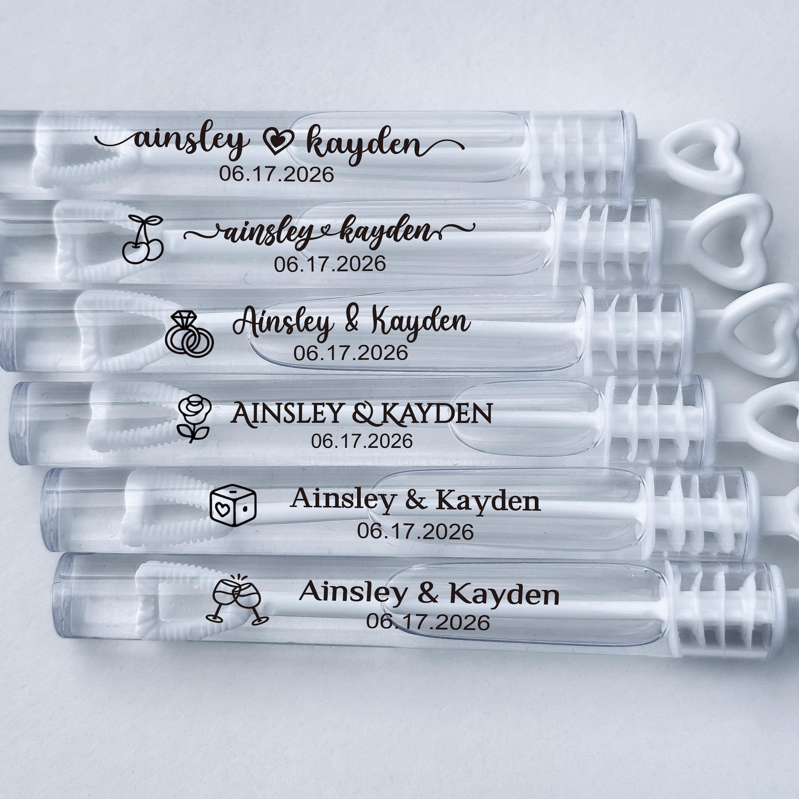Custom Wedding Bubbles | Heart Wand, Personalized Labels - Etsy