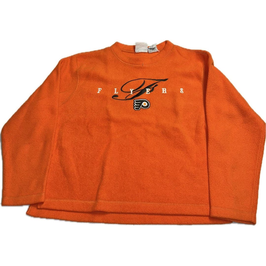 Vintage the Edge Orange Fleece Pullover Sweater Philadelphia Flyers Men ...