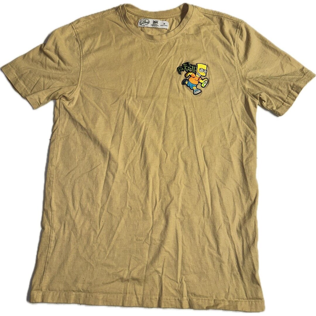 The Simpsons Tan T-shirt Men's Size M Bart Graffiti Embroidered - Etsy