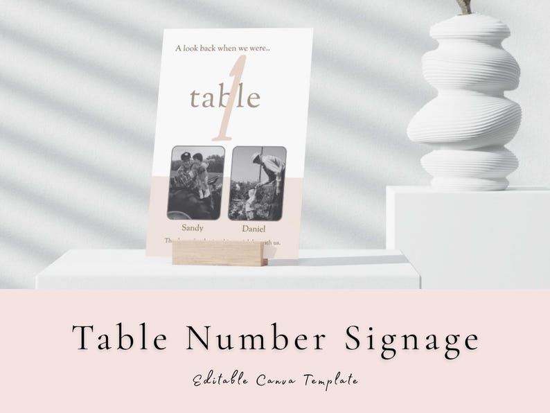 Table Numbers Template | Editable Wedding Table Signs | Sakura Floral ...