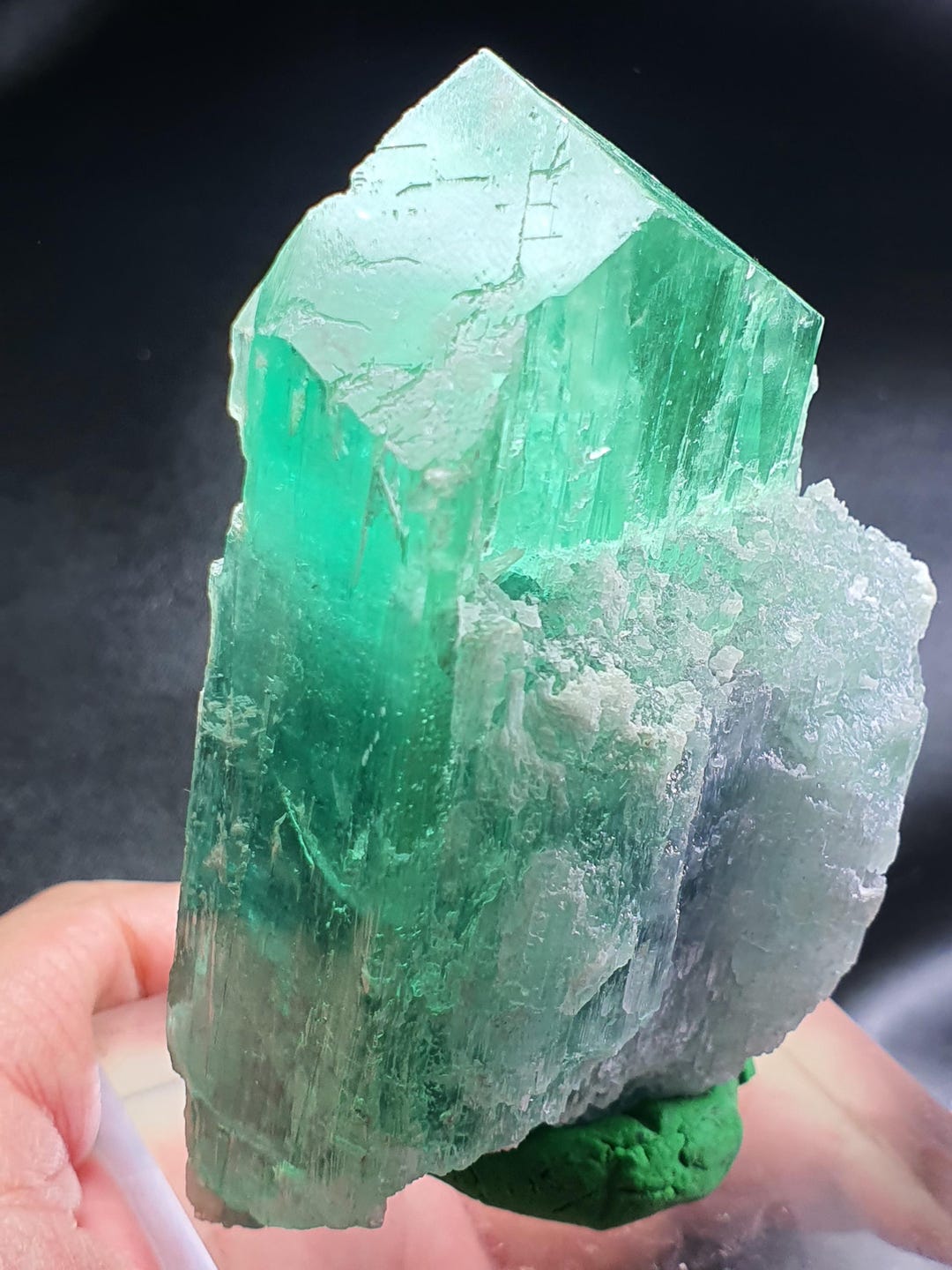 Natural Green Color Kunzite Hiddenite Crystal Transparent Terminated ...