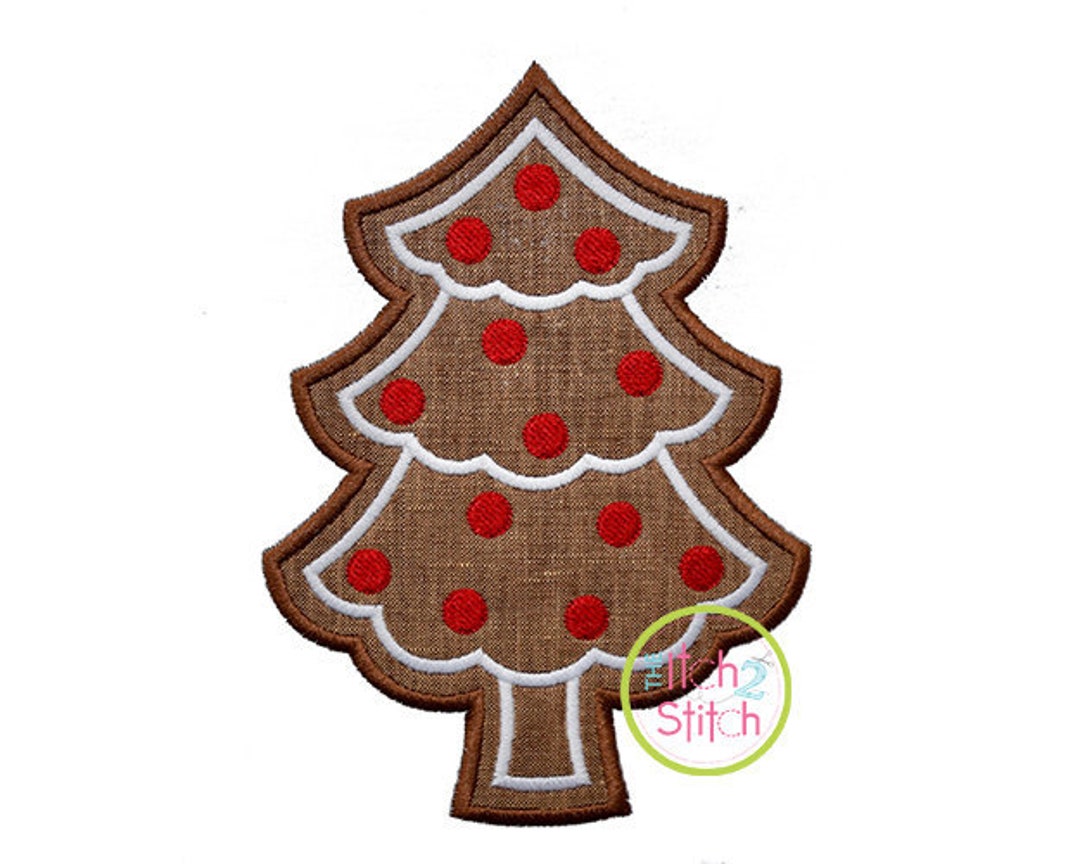 Gingerbread Cookie Tree Applique Design for Machine - Etsy