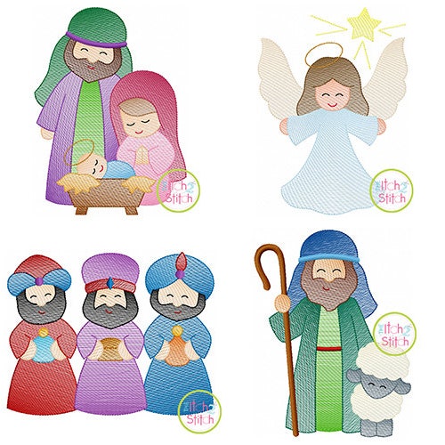 Redwork Nativity Machine Embroidery Designs Instant Download - Etsy