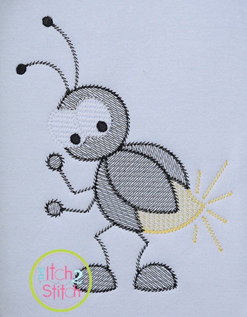 Lightning Bug Sketch Embroidery Design for Machine Embroidery | Etsy