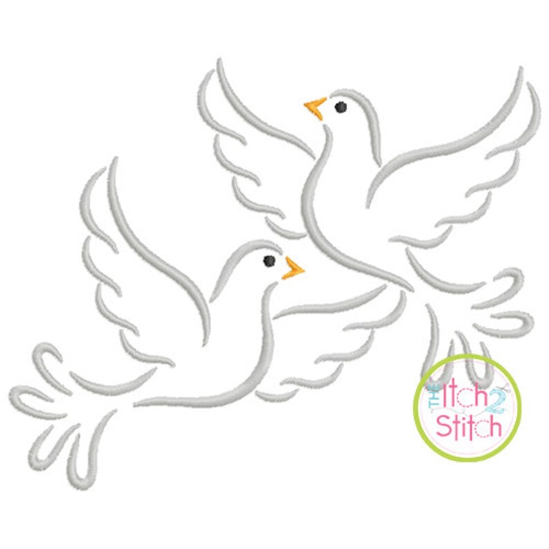 Doves Embroidery Design for Machine Embroidery INSTANT | Etsy