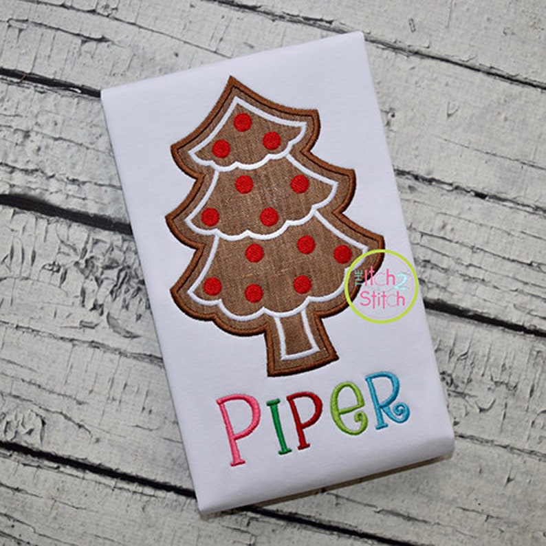 Gingerbread Cookie Tree Applique Design for Machine - Etsy