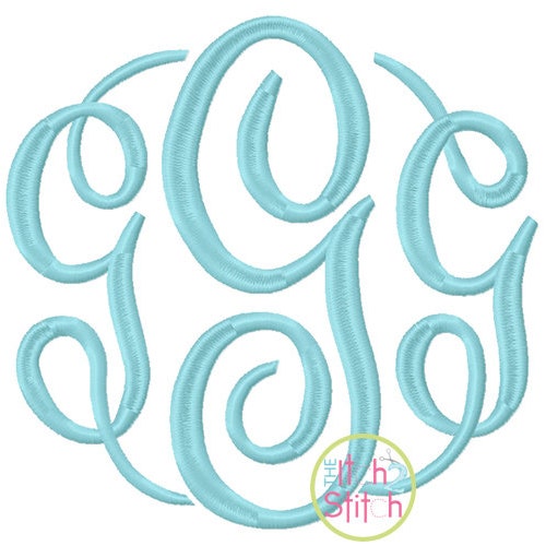 4x4 Size Split Script Machine Embroidery Font Monogram | Etsy