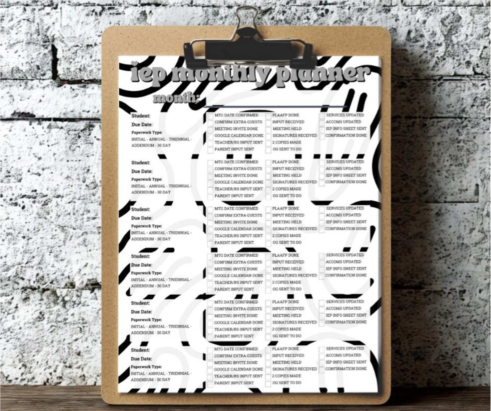 IEP Monthly Planner Checklist | Editable Special Education PDF | IEP ...