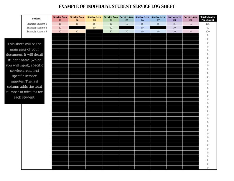 Custom IEP Services Minutes Tracker | Personalized Year-long Google ...