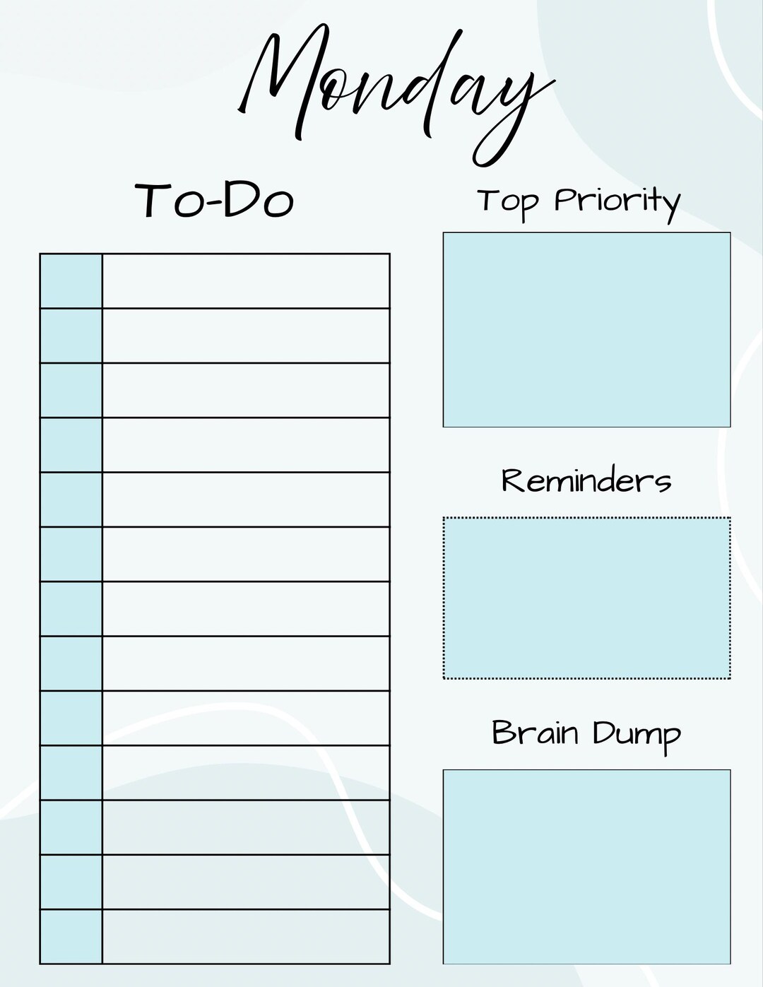 Digital Planner - Monday Through Friday - Etsy