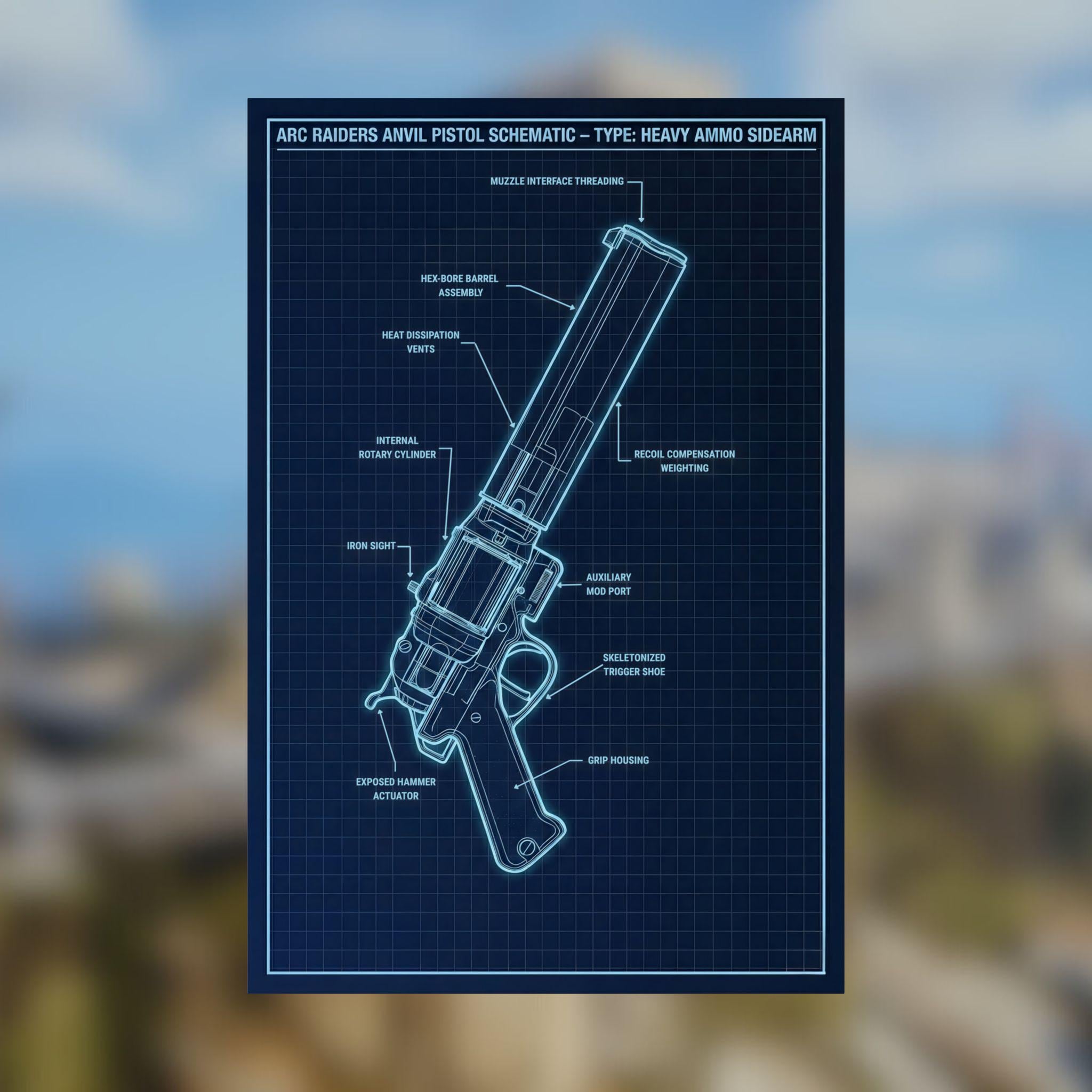 ARC Raiders Anvil Blueprint Poster, Matte Wall Poster Schematic, Great ...