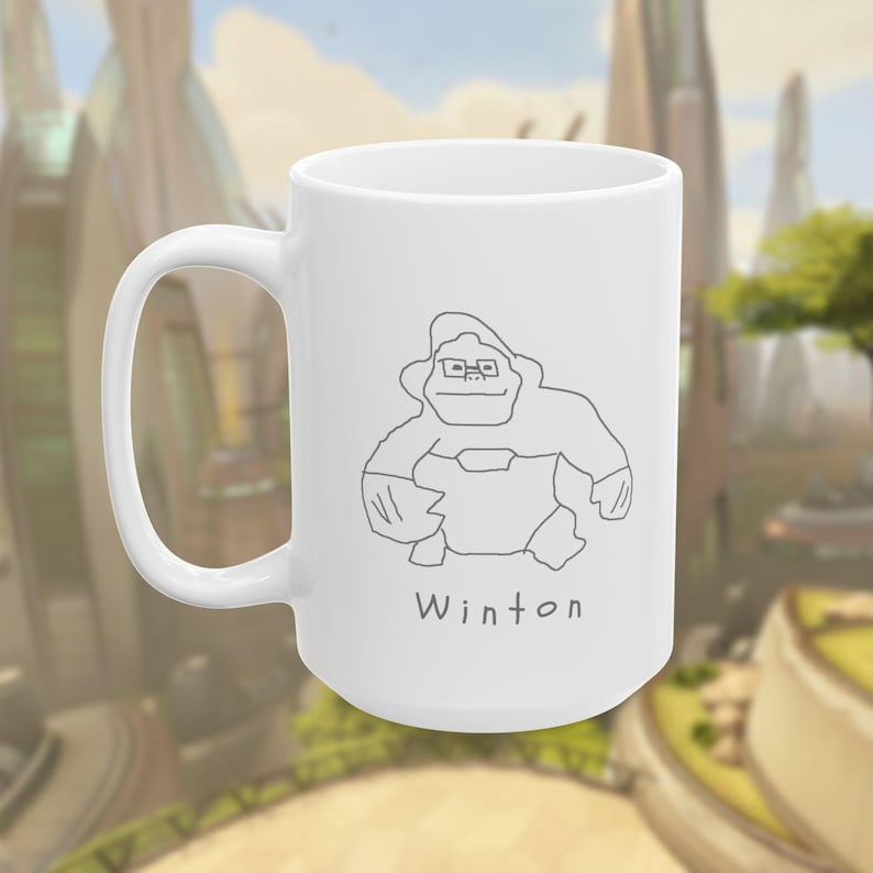Overwatch Winton Mug, Overwatch Handemade Winston Design Gift - Etsy