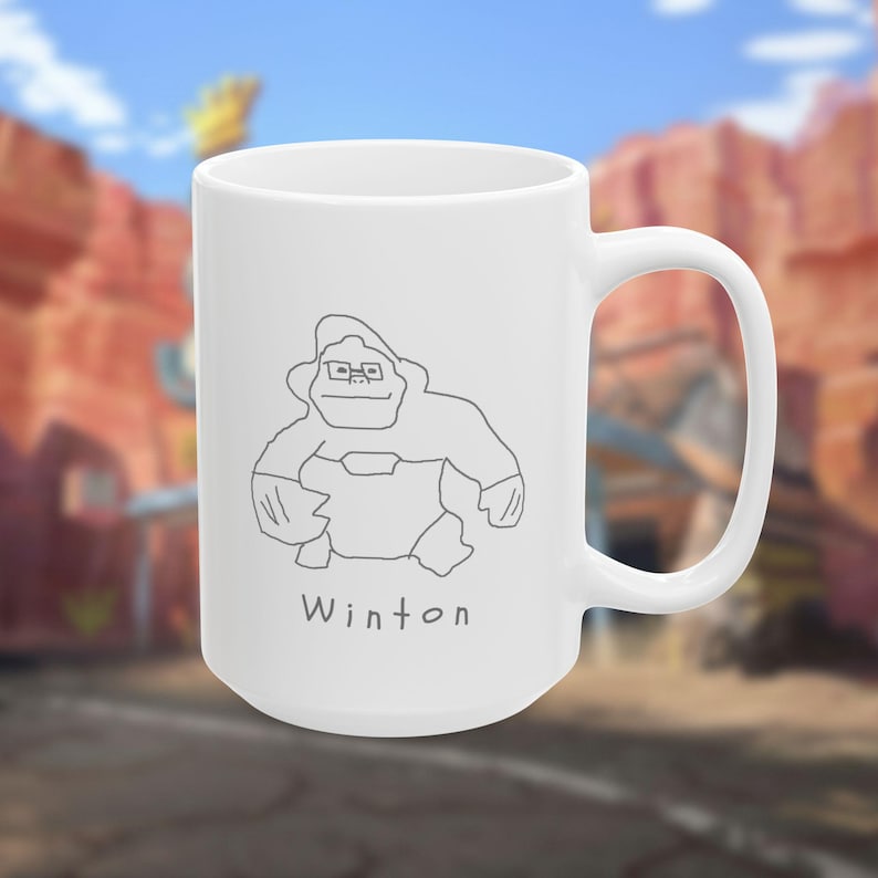 Overwatch Winton Mug, Overwatch Handemade Winston Design Gift - Etsy