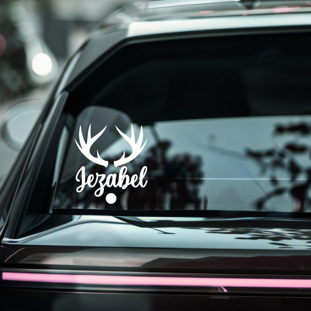 Personalized Antler Name Decal: Custom Car & Christmas Ornament Sticker ...