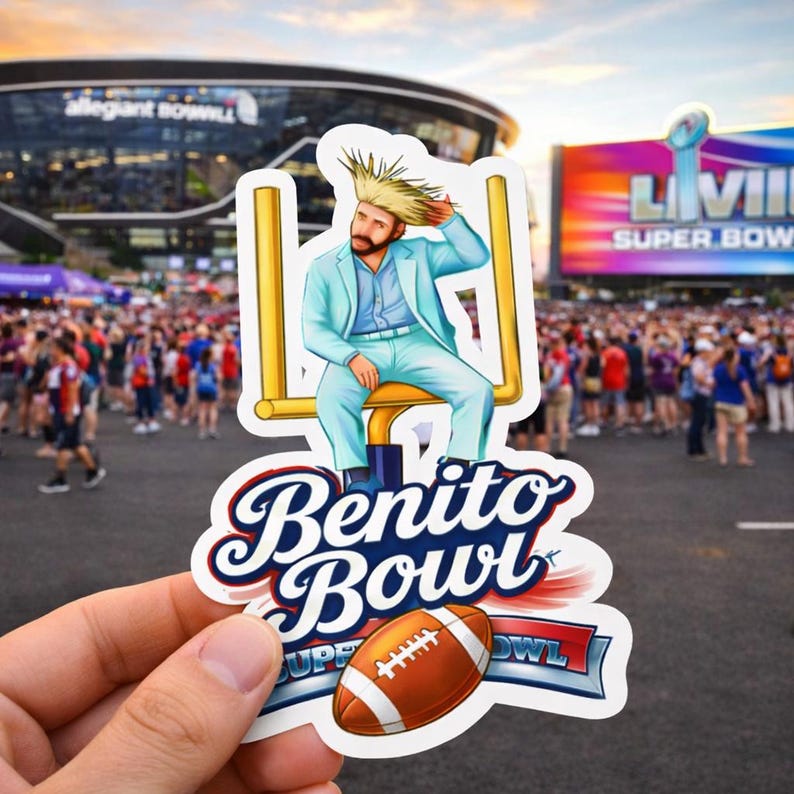 Benito Bowl Vinyl Sticker | Funny Football Pop Culture Decal - Etsy
