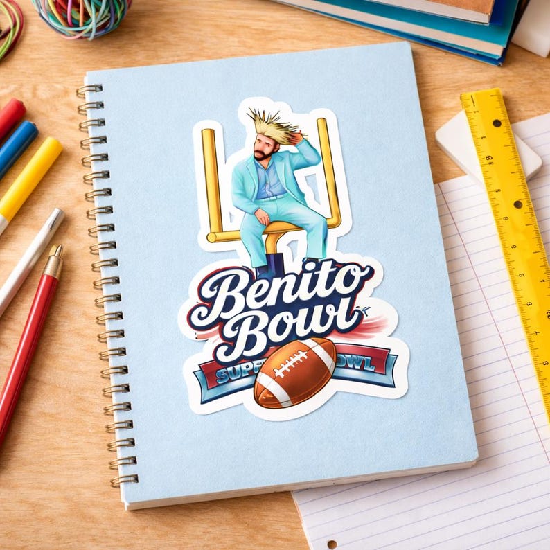 Benito Bowl Vinyl Sticker | Funny Football Pop Culture Decal - Etsy