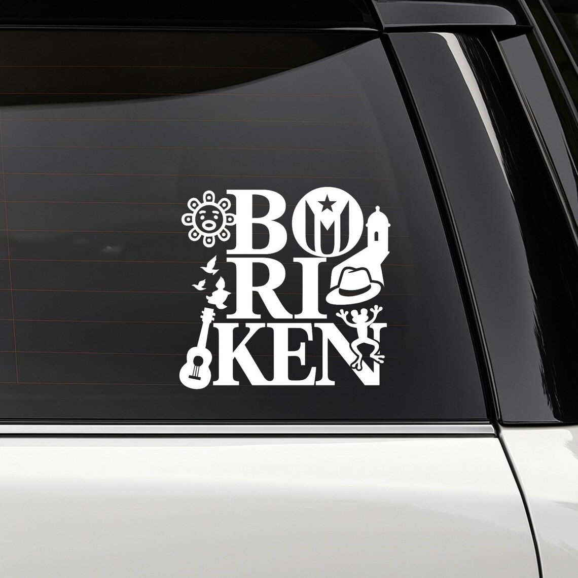 Boriken Puerto Rico Car Decal | Vinyl Window Sticker | Boricua Sticker ...