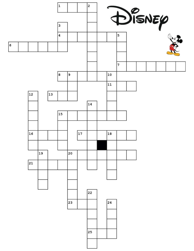 Disney Crossword Puzzles - Etsy