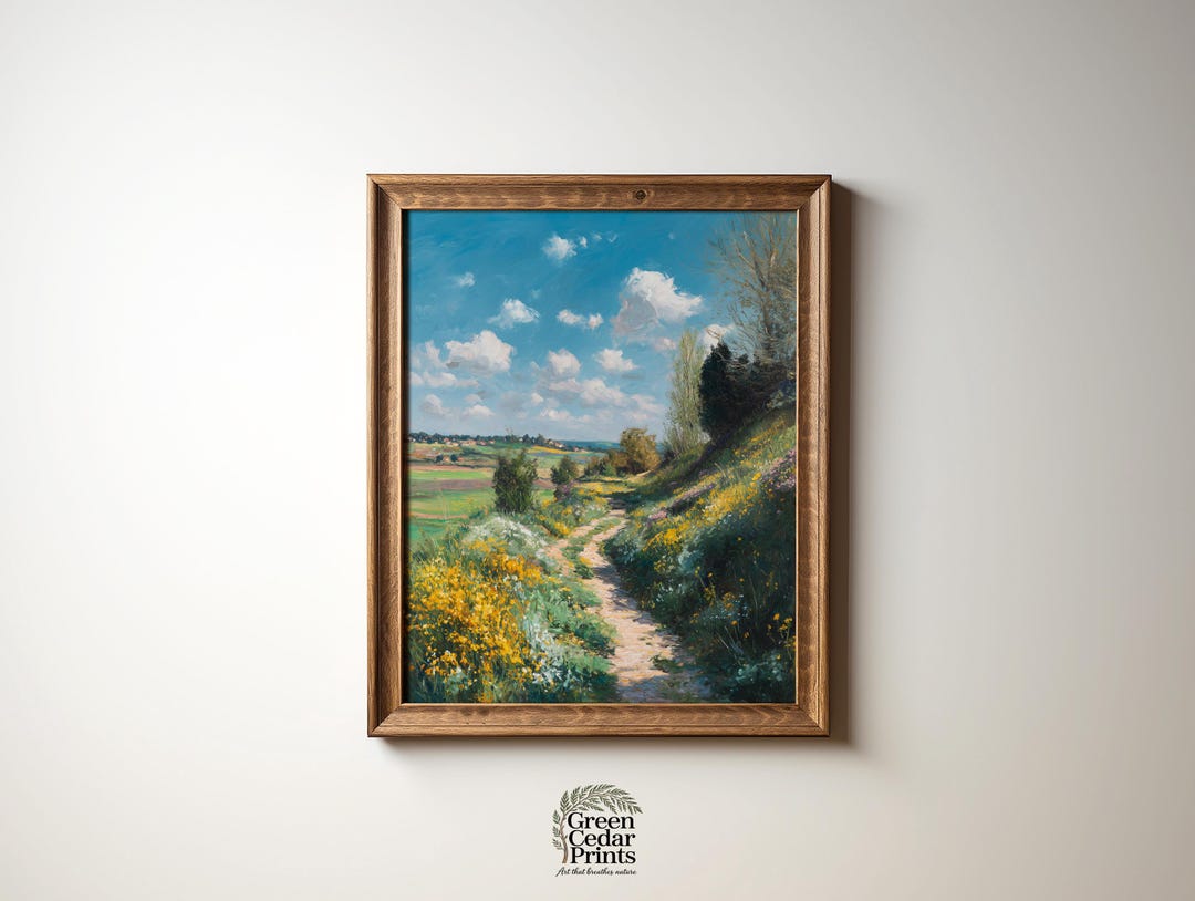 Rustic Spring-meadow Pathway Printable - Serene Countryside Print With ...