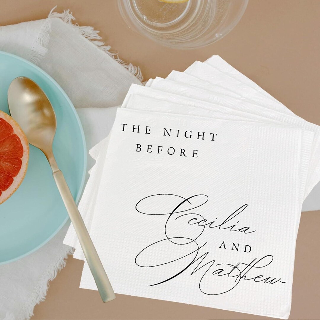 Custom 'the Night Before' Napkins, Rehearsal Dinner Decor - Etsy