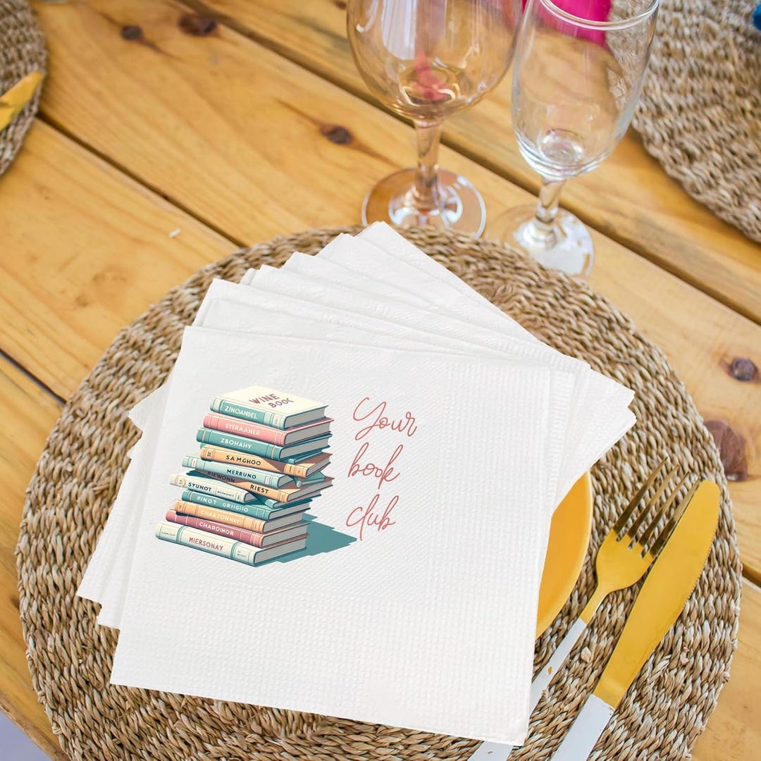 Personalized Book Club Napkins – Wine Night Party Napkins - Etsy