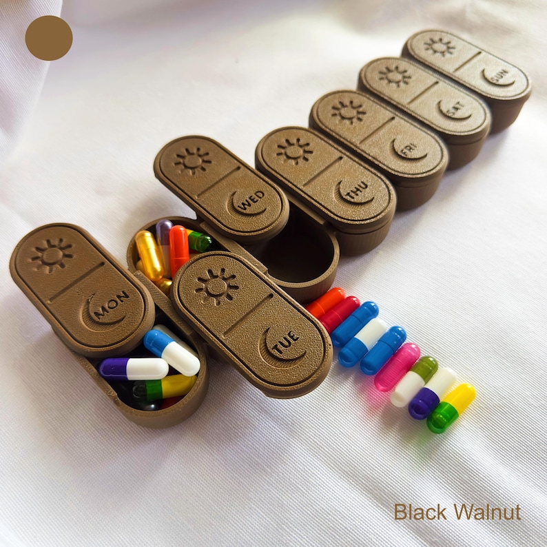 Handmade Wooden Weekly Pill Organizer – AM/PM Sliding Lid Design - Etsy