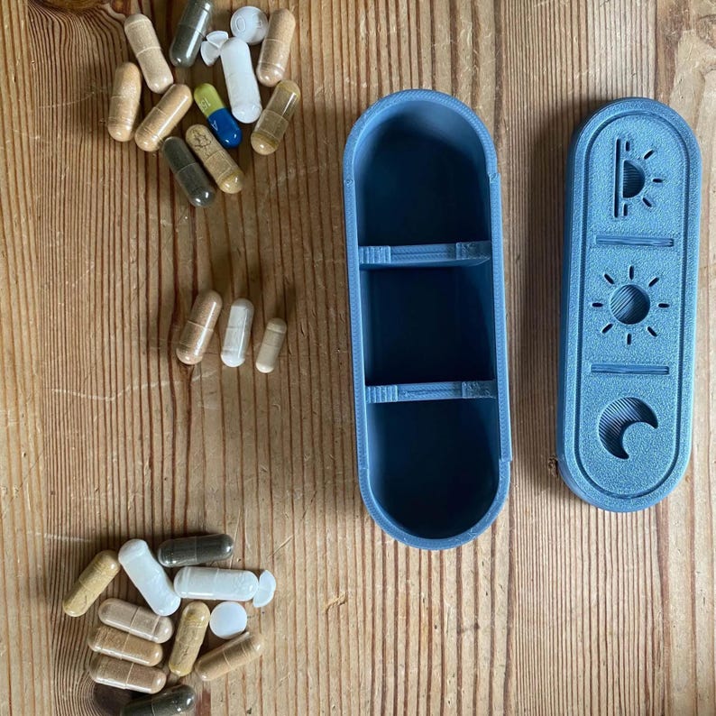 3D Printed Pill Box Organizer: 3 Times a Day, 7 Day - Travel Friendly ...