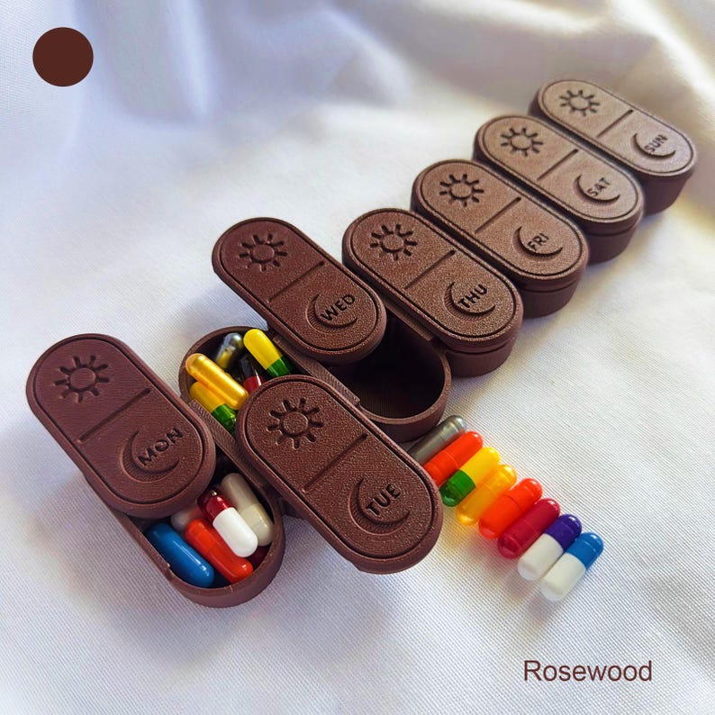 Handmade Wooden Weekly Pill Organizer – AM/PM Sliding Lid Design - Etsy