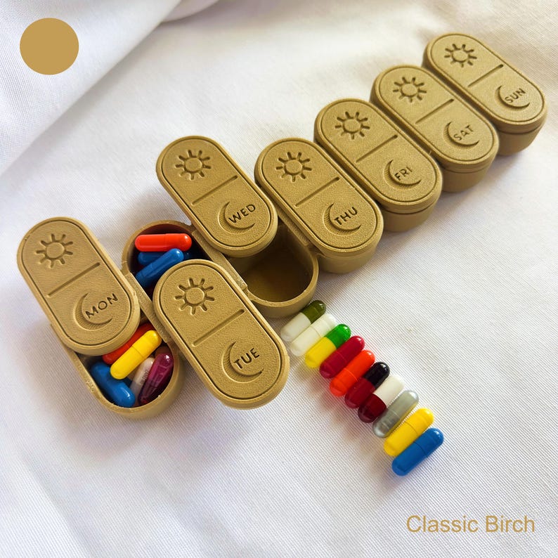 Handmade Wooden Weekly Pill Organizer – AM/PM Sliding Lid Design - Etsy