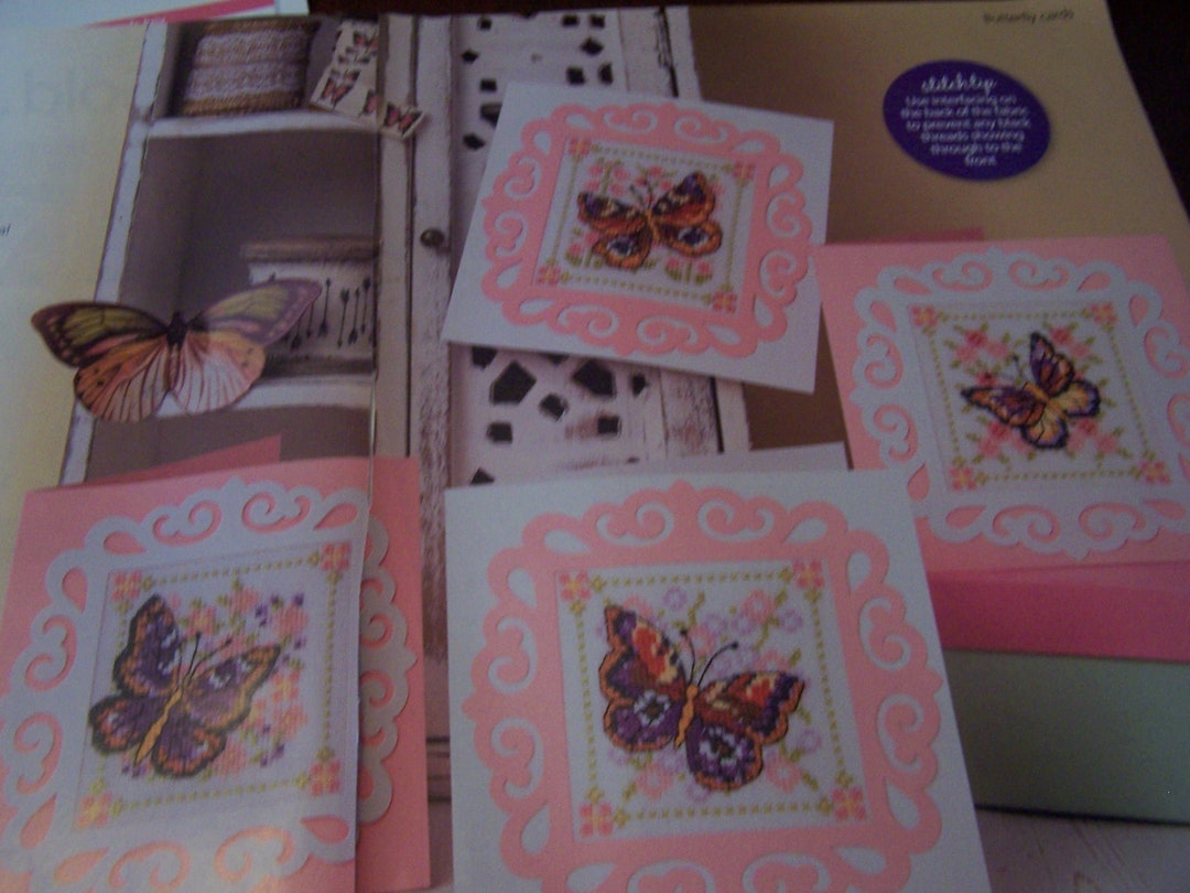 Butterfly Notecards Cross Stitch Pattern With Full Color and Symbol ...
