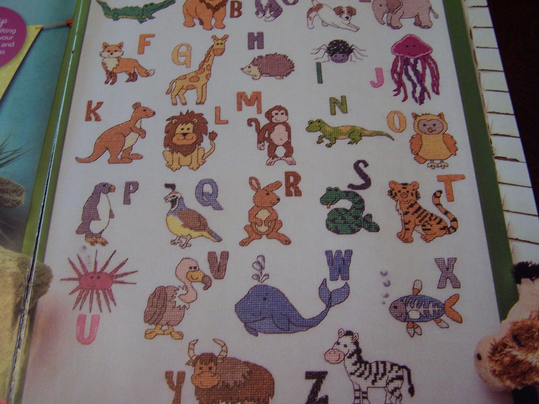 Zoo Animal Alphabet Sampler Cross Stitch Pattern With Full Color and ...
